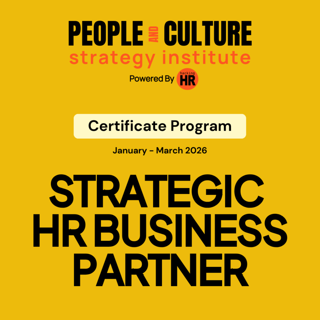 Strategic HR Business Partner Certificate | | People & Culture Strategy ...